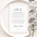 Wedding Table Thank You Letter Template, Classic Calligraphy & Border ...