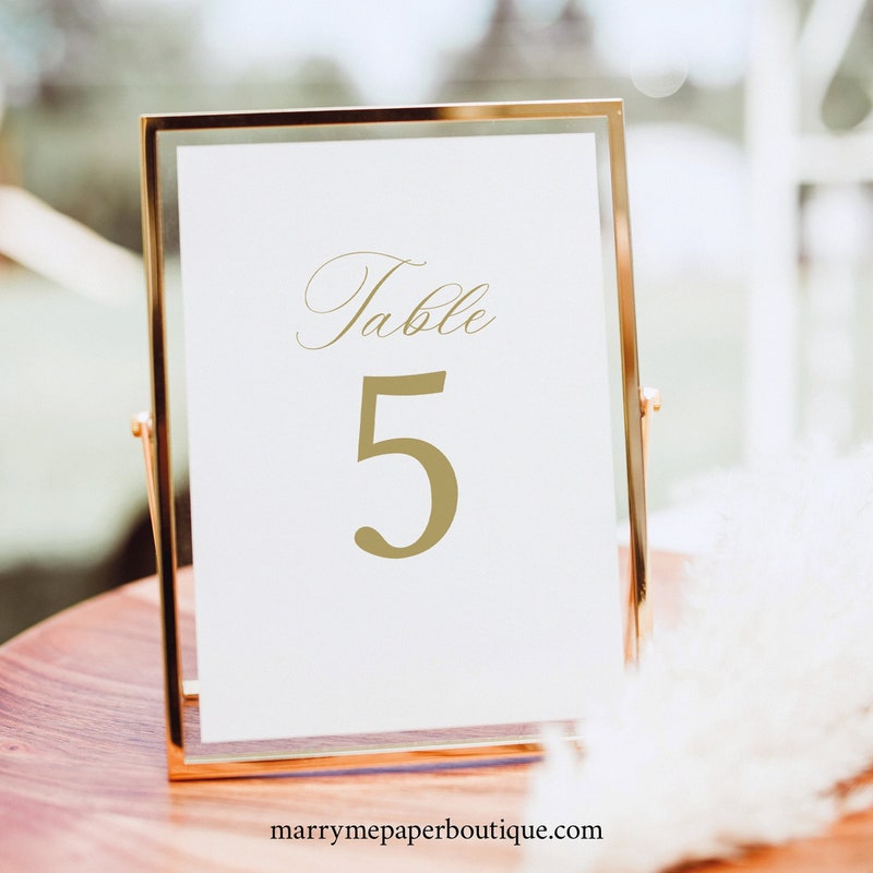 Gold Table Number - Etsy