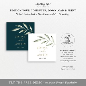 Square Tag & Label Template, Editable Printable Instant Download, Demo ...