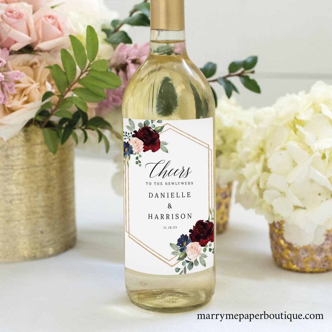 Wine Bottle Label Template Demo Available Editable & - Etsy