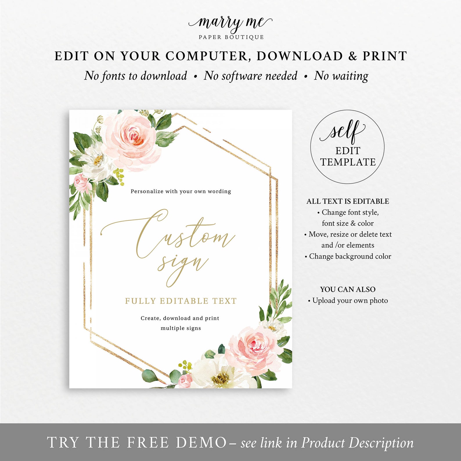 Create Multiple Signs Editable Template Instant Download - Etsy