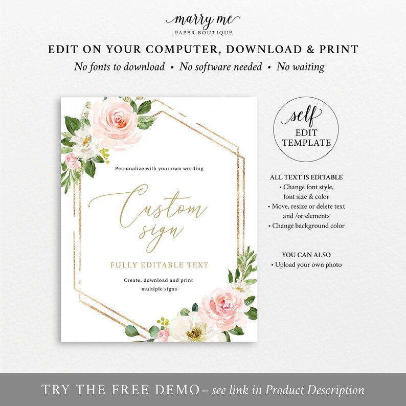 Create Multiple Signs Editable Template Instant Download - Etsy