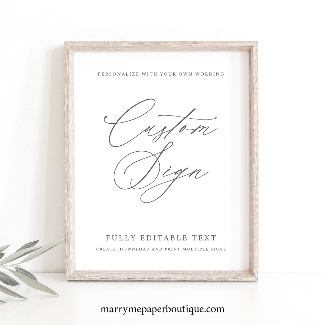 Wedding Sign Bundle Template, Modern Stylish Script, Wedding Signs ...
