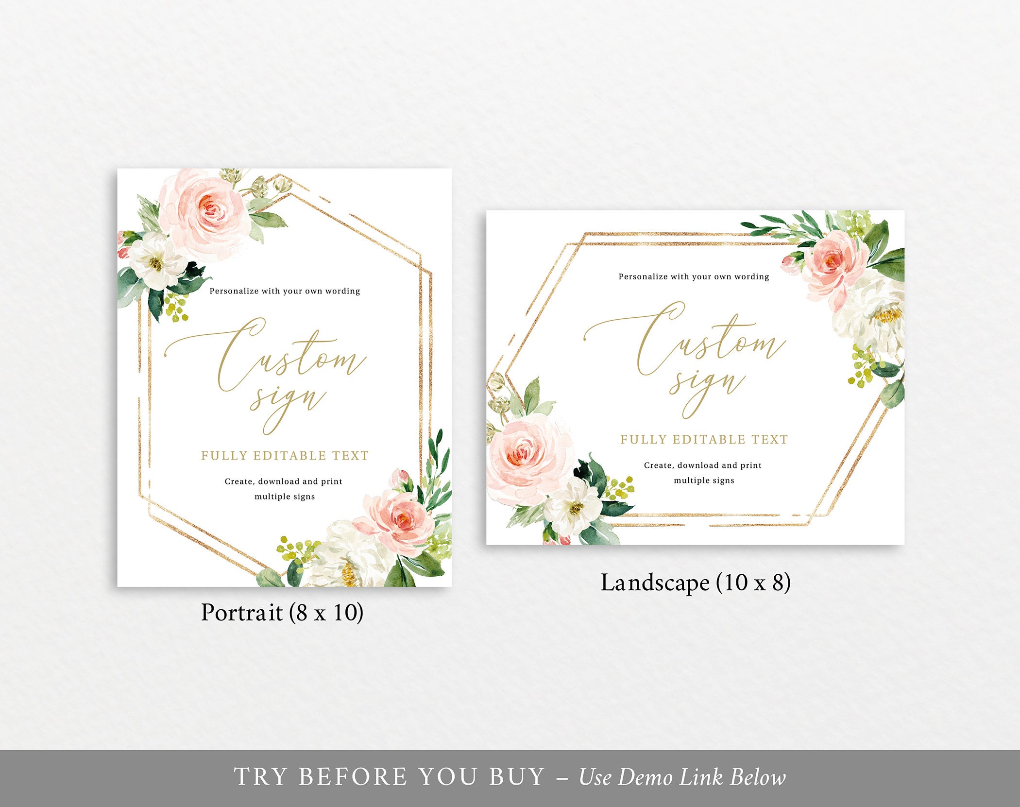 Create Multiple Signs Editable Template Instant Download | Etsy