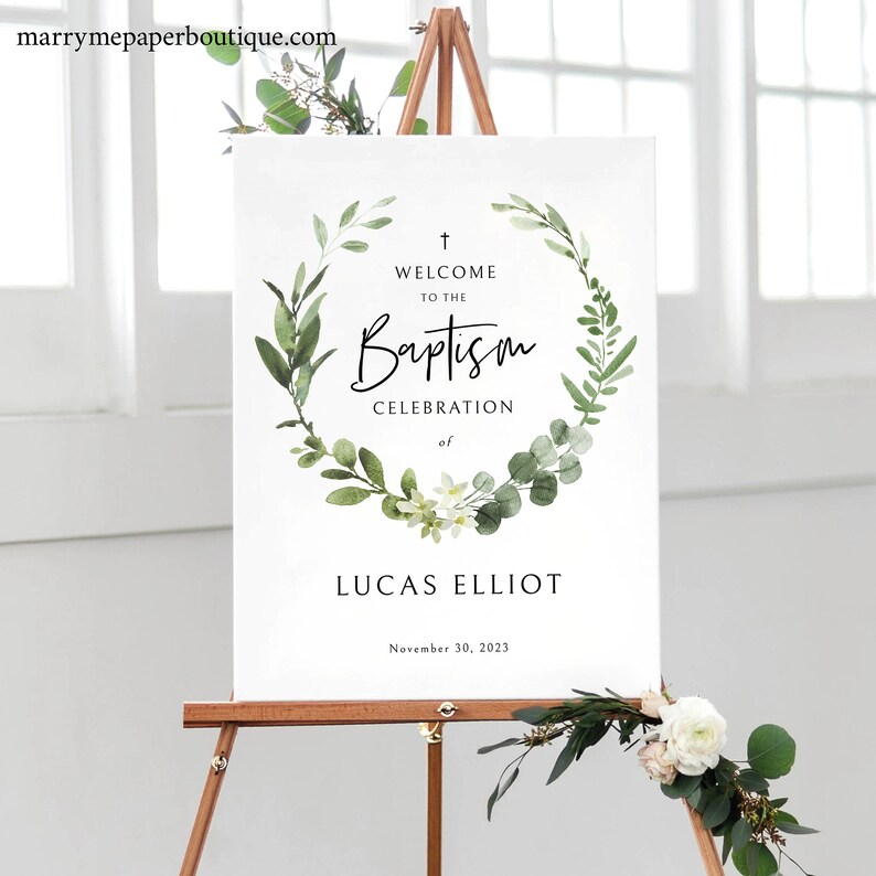 Baptism Welcome Sign Template Baptism Sign Printable - Etsy