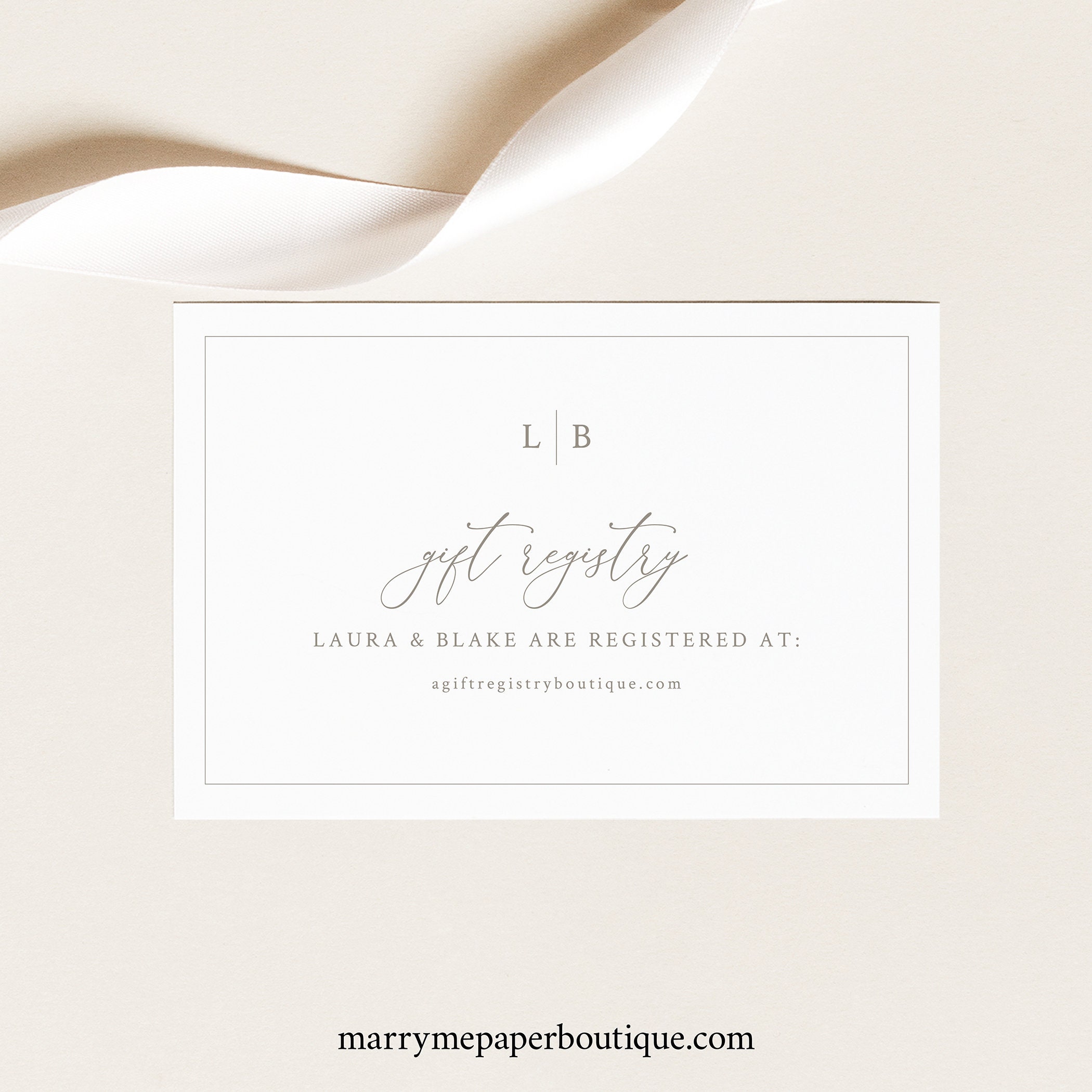 Wedding Registry Card Template Monogram Border Wedding Gift Wedding Registry Card Template Monogram Border Wedding Gift