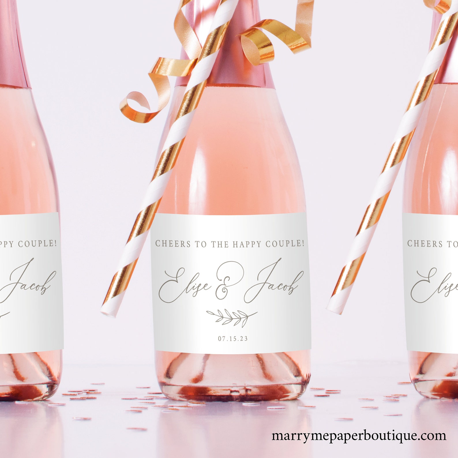 Mini Champagne Bottle Label Template Free Demo Available | Etsy