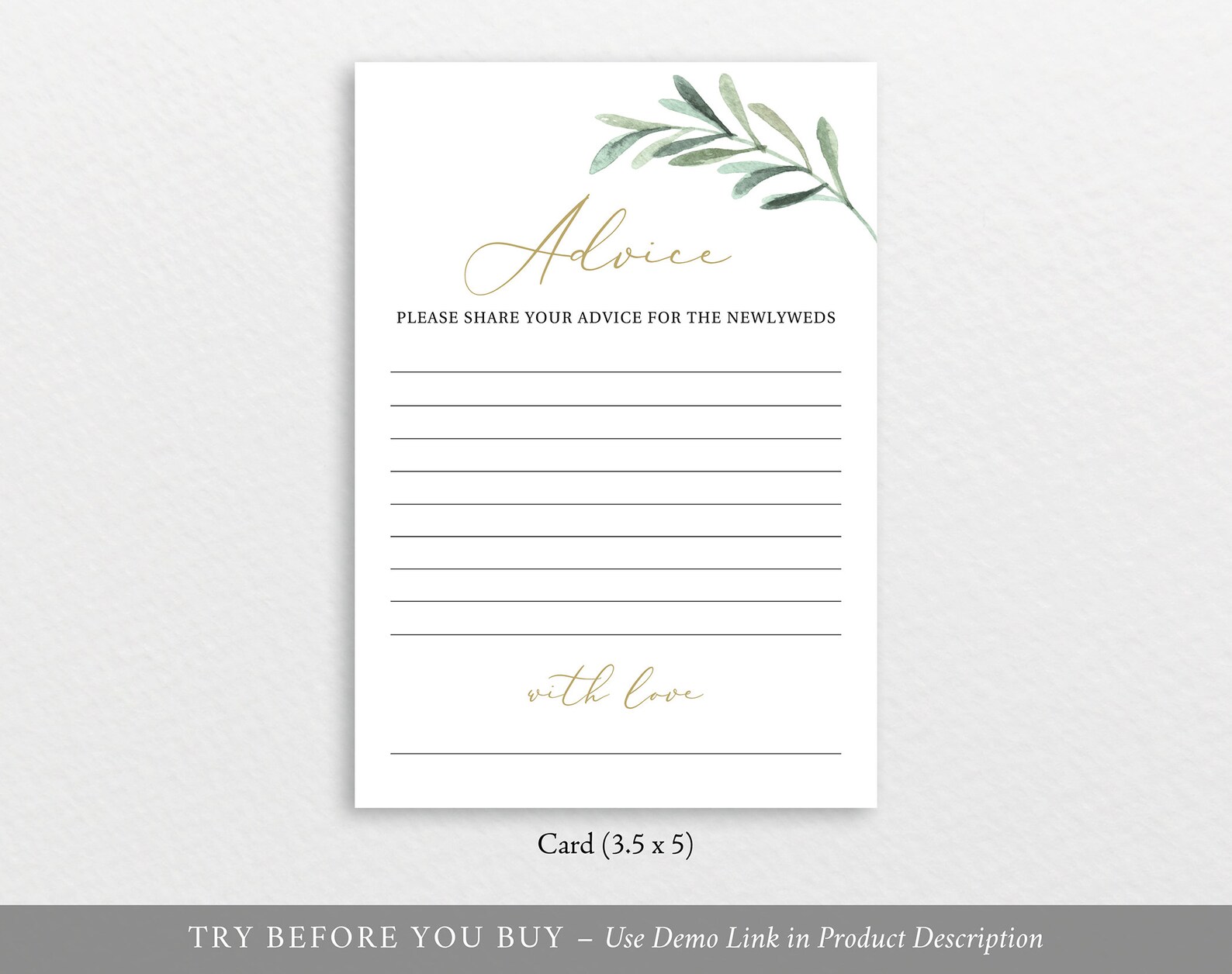 Advice Card Template FREE Demo Available Editable Instant | Etsy