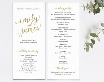 Gold Wedding Program | Etsy