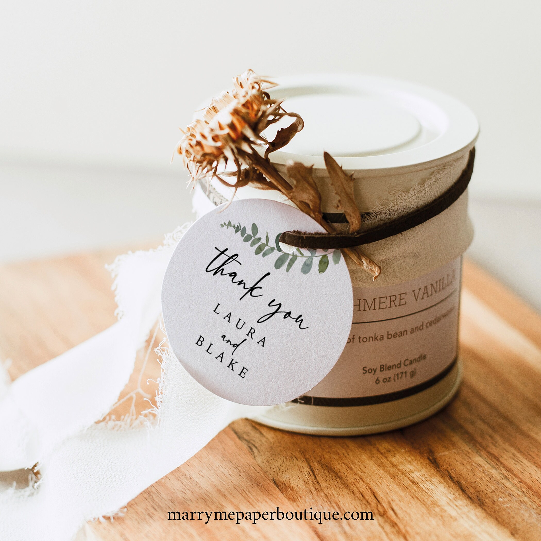 Eucalyptus Round Favor Tag Template Greenery Round Wedding | Etsy