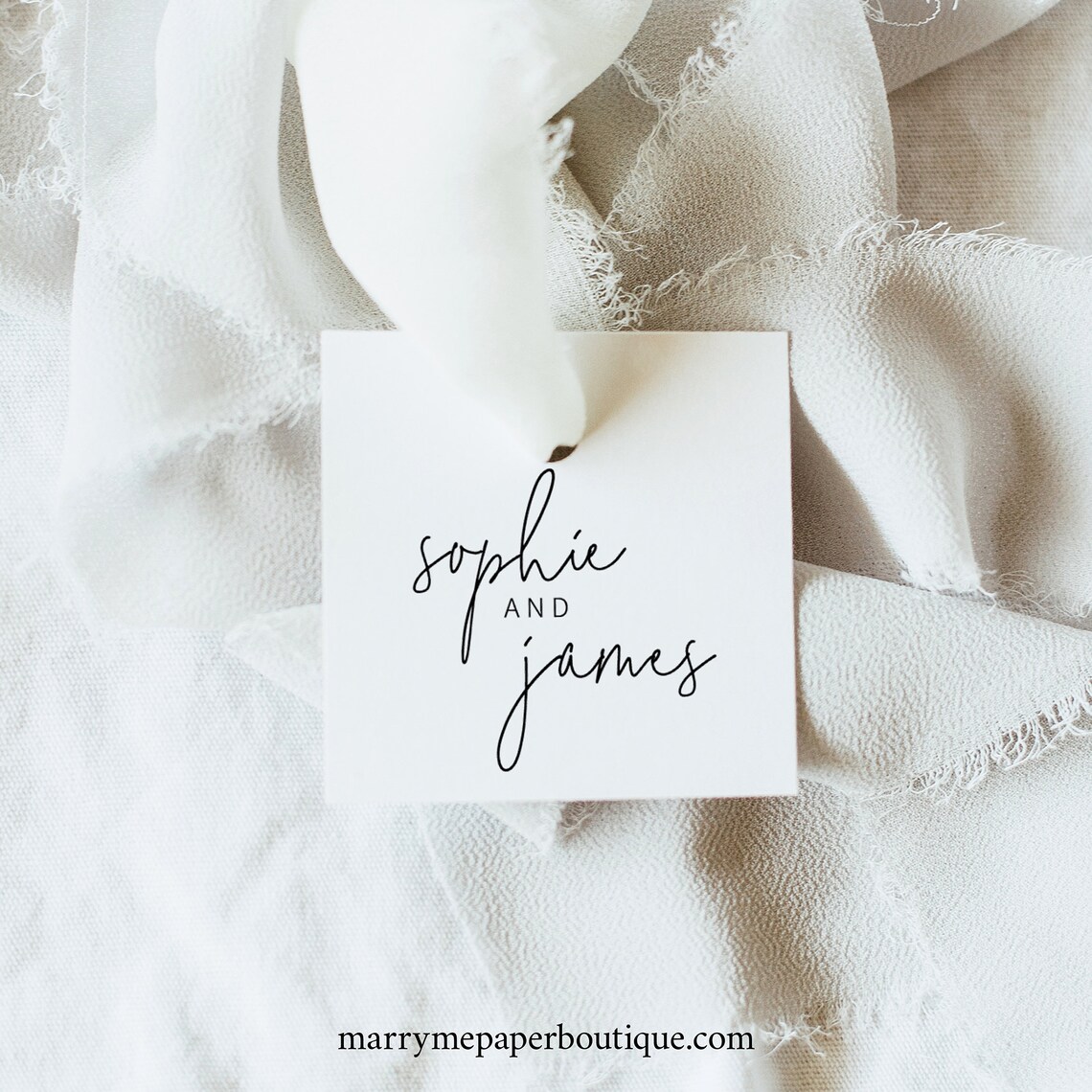 Square Tag Template Minimalist Elegant Editable & Printable | Etsy