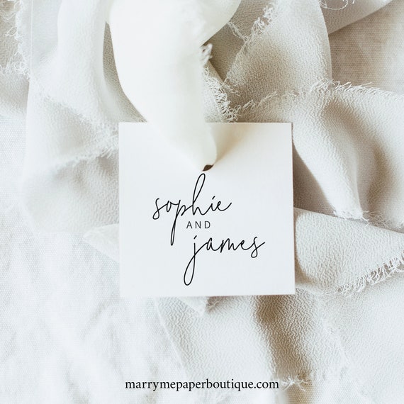 Square Tag Template Minimalist Elegant Editable & Printable | Etsy