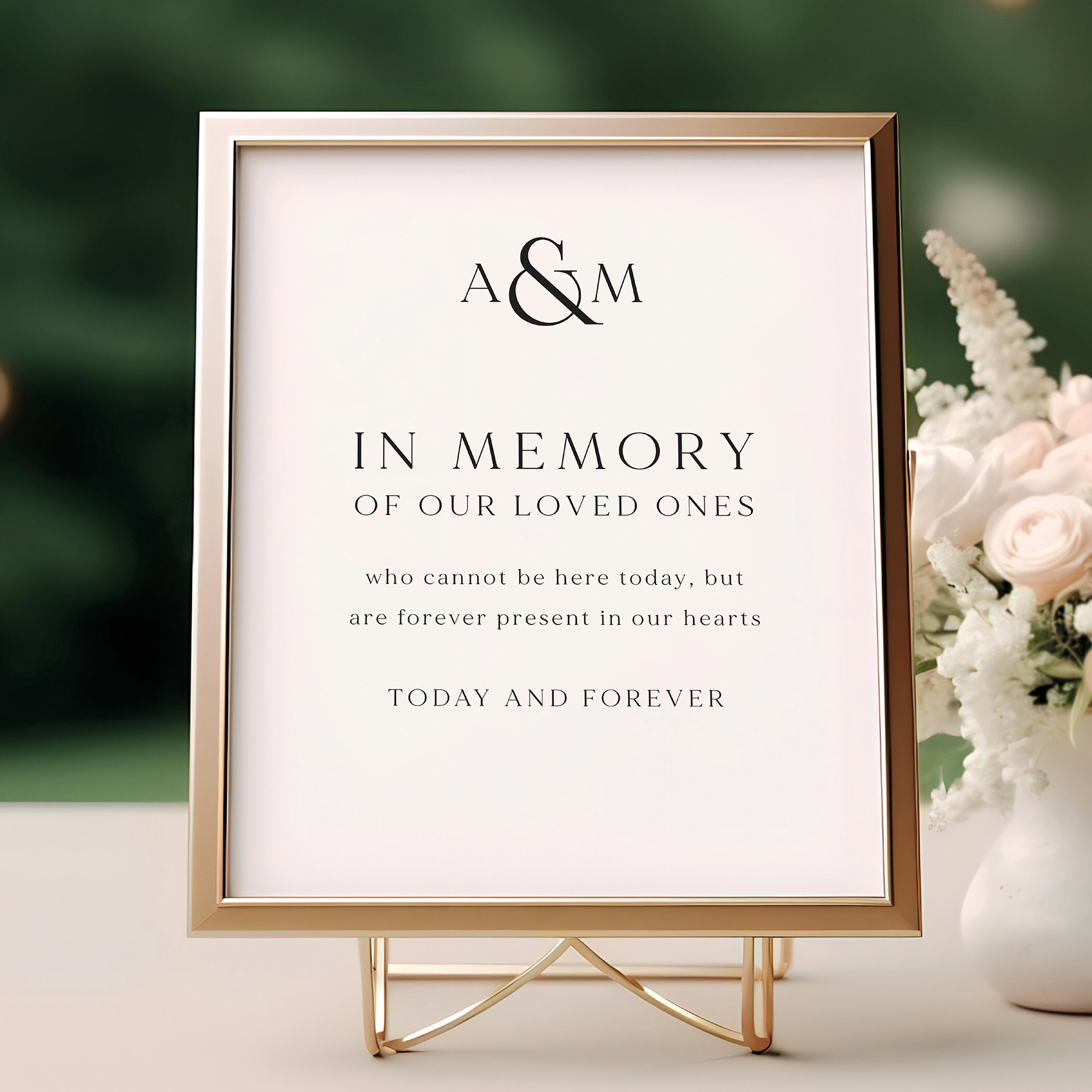 In Memory Sign Template, Modern Monogram, In Memory Sign, Editable ...