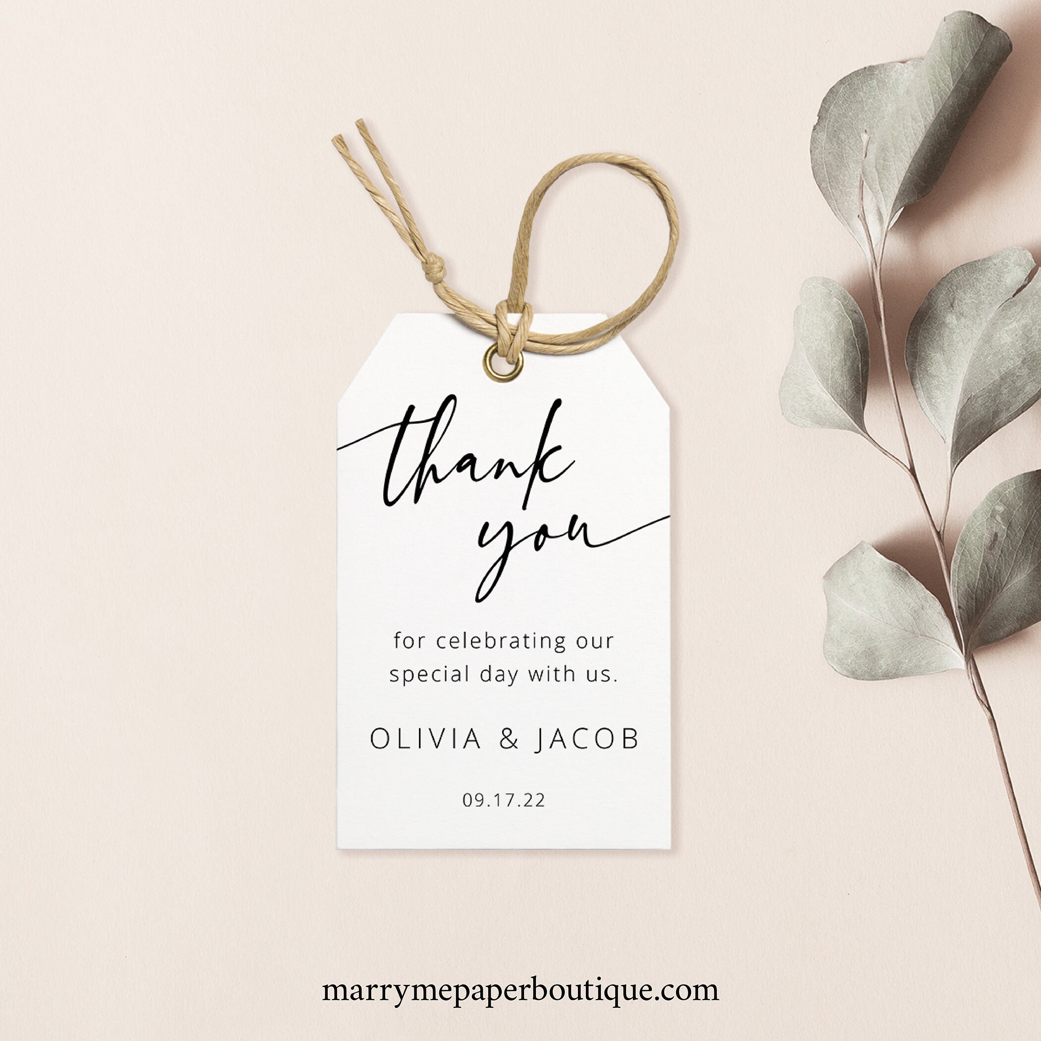 Stickers, Labels & Tags Paper Tags Calligraphy Thank You Tag INSTANT ...