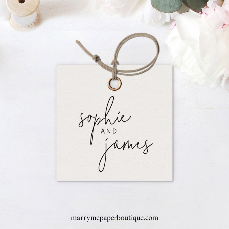 Square Tag Template Minimalist Elegant Editable & Printable | Etsy