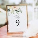 Table Number Template, Pink Floral Greenery, Ivory, Printable Table ...