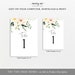 Table Number Template, Pink Floral Greenery, Ivory, Printable Table ...