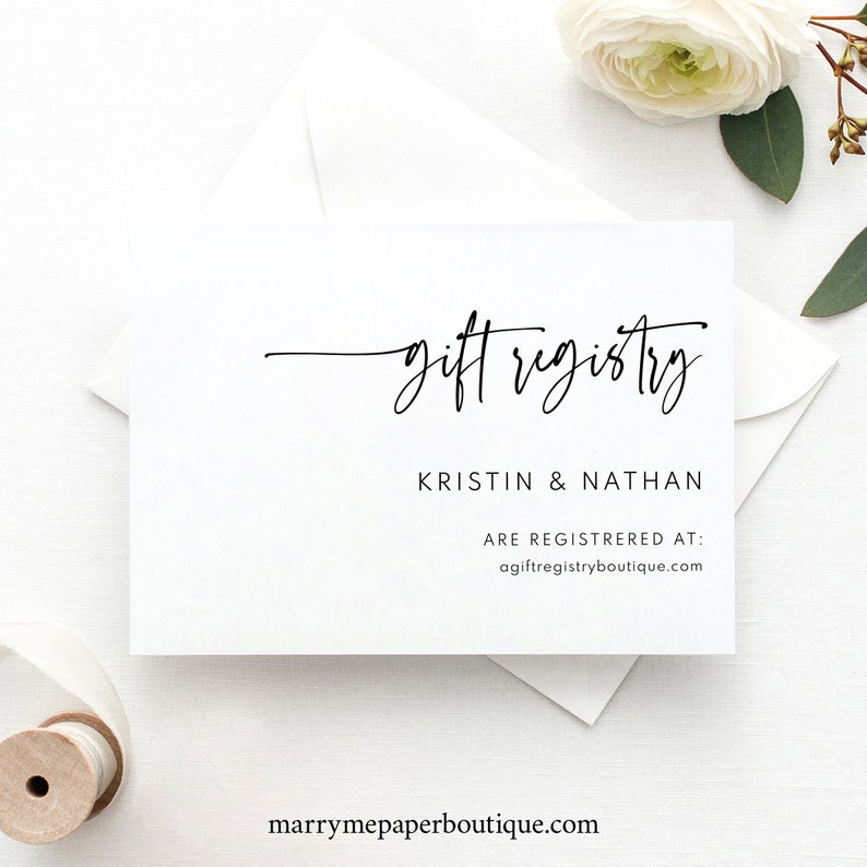 Gift Registry Card Template Modern Contemporary Simple - Etsy