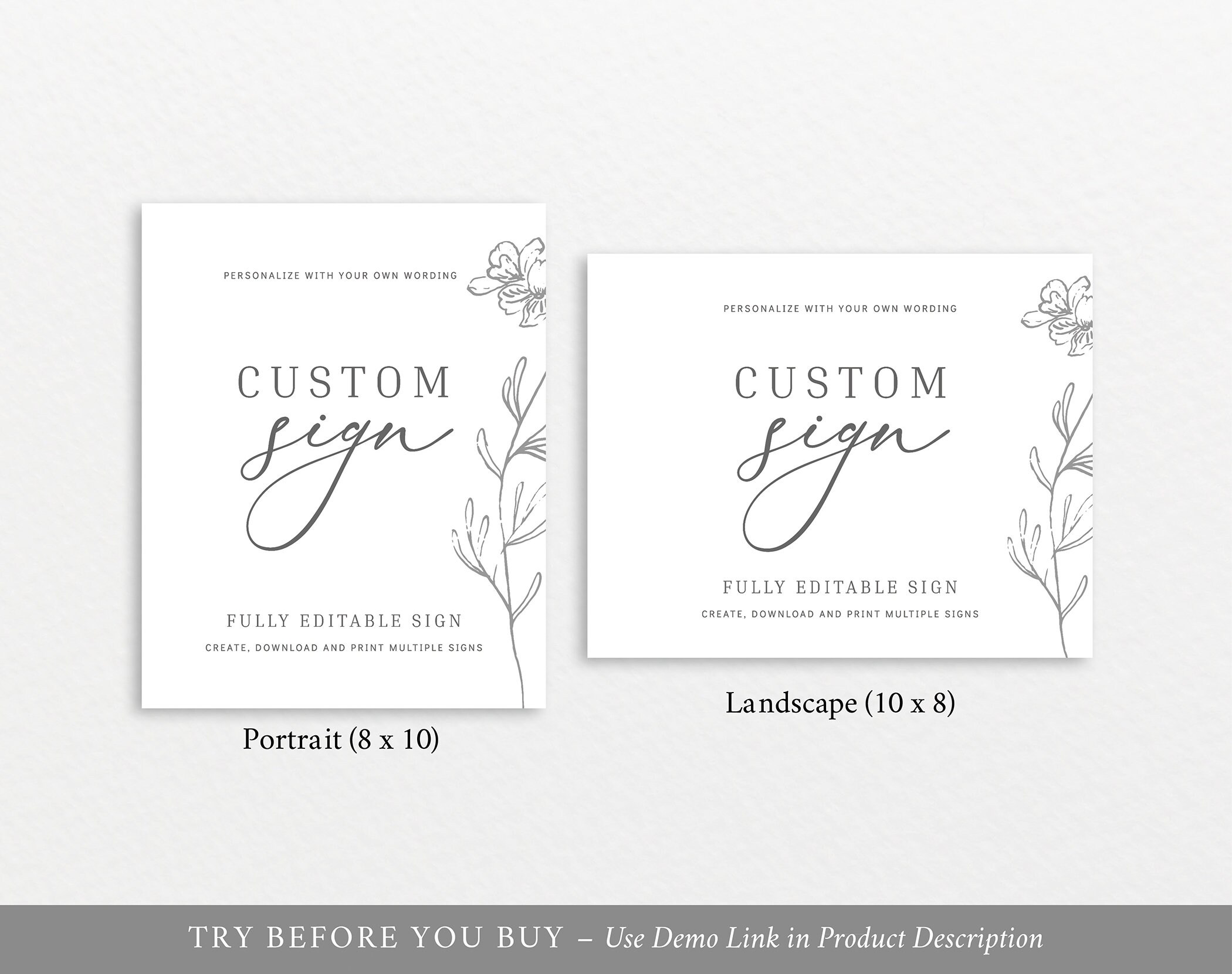 Create MULTIPLE Signs Template TRY BEFORE You Buy 100% | Etsy