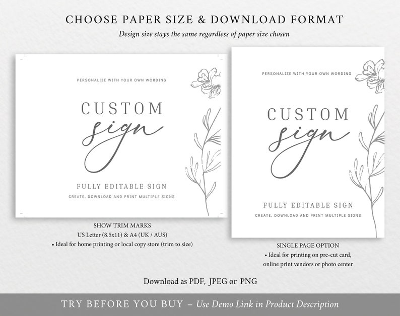 Create MULTIPLE Signs Template TRY BEFORE You Buy 100% | Etsy