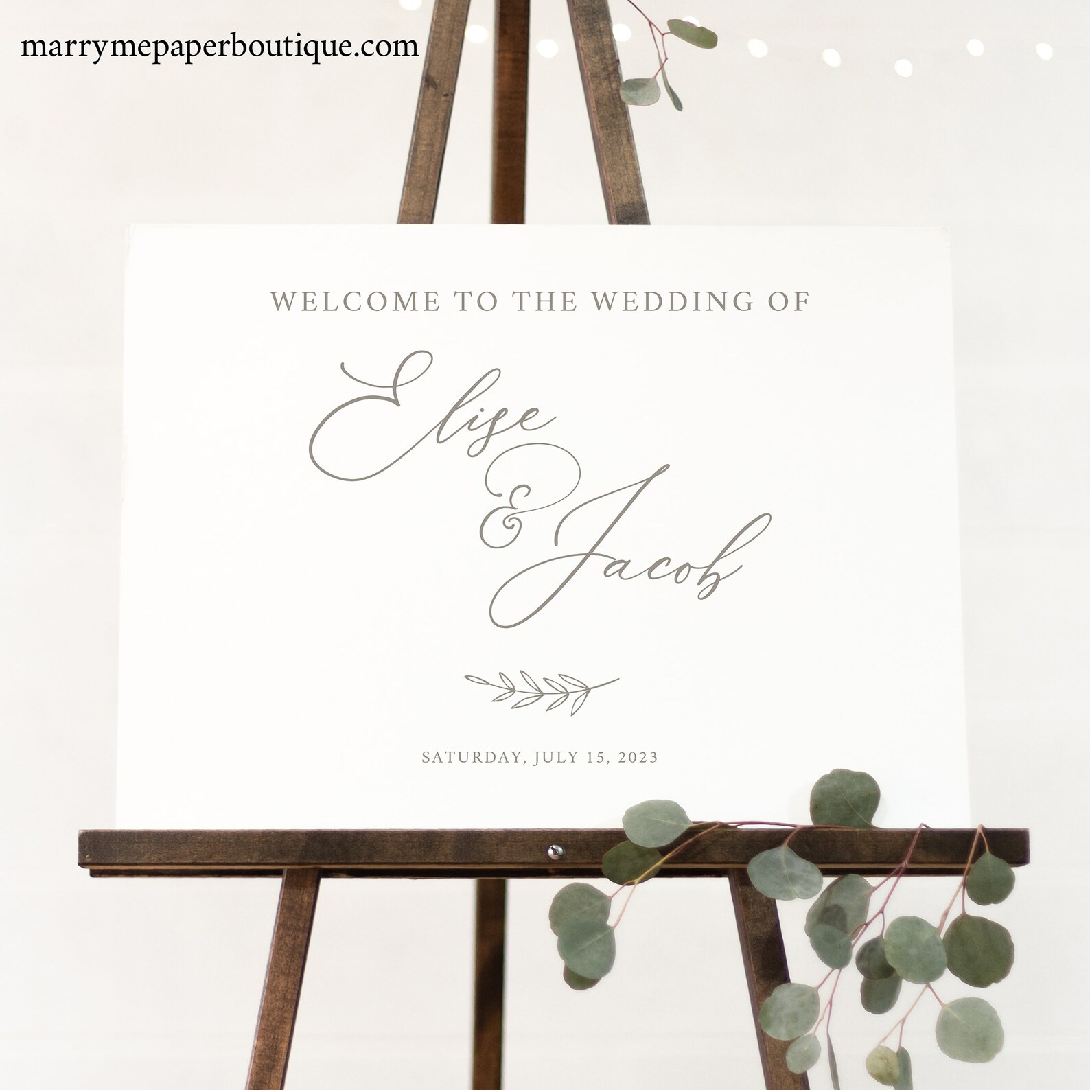 Wedding Welcome Sign Template Elegant Font Calligraphy - Etsy