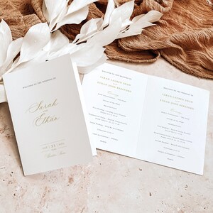 Four Page Wedding Program Template Calligraphy Design in - Etsy