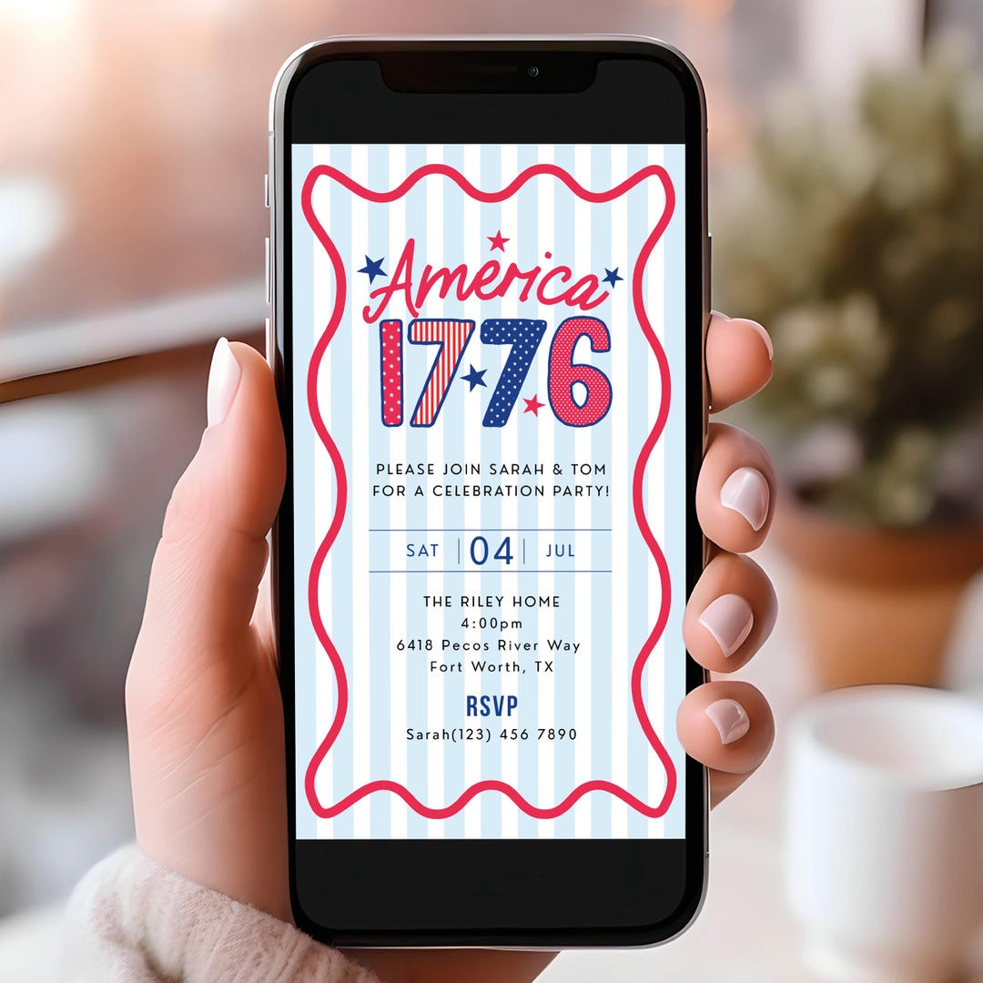Patriotic Party Invitation, America 250 Celebration, Independence Day ...