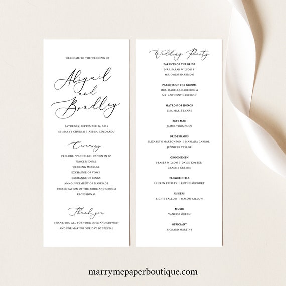 Wedding Programs Printable Kit
