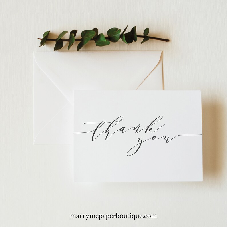 Elegant Thank You Card Template Modern Folded Card | Etsy