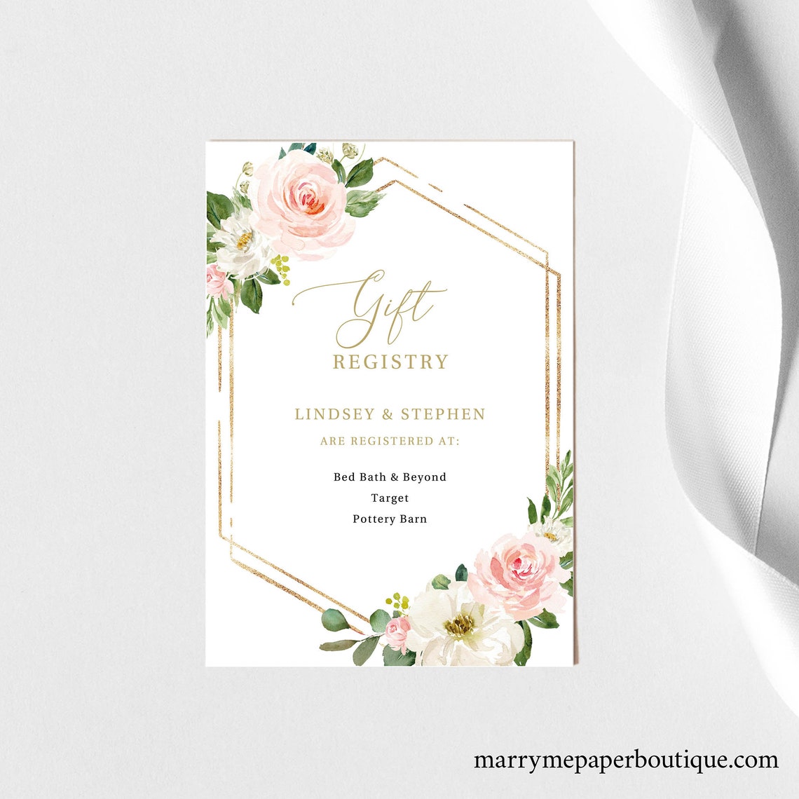 Wedding Registry Card Template TRY BEFORE You BUY Editable | Etsy