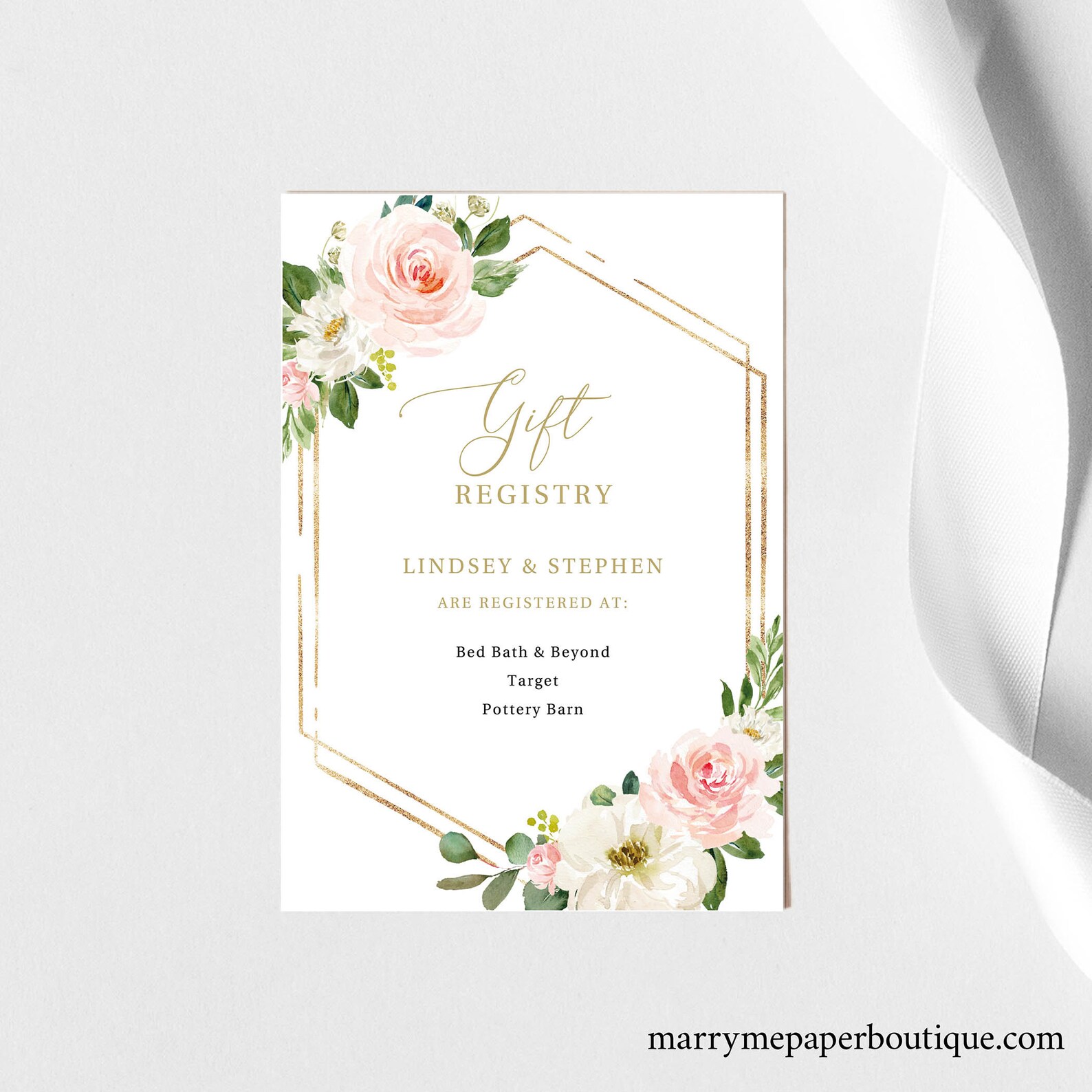 Wedding Registry Card Template TRY BEFORE You BUY Editable | Etsy