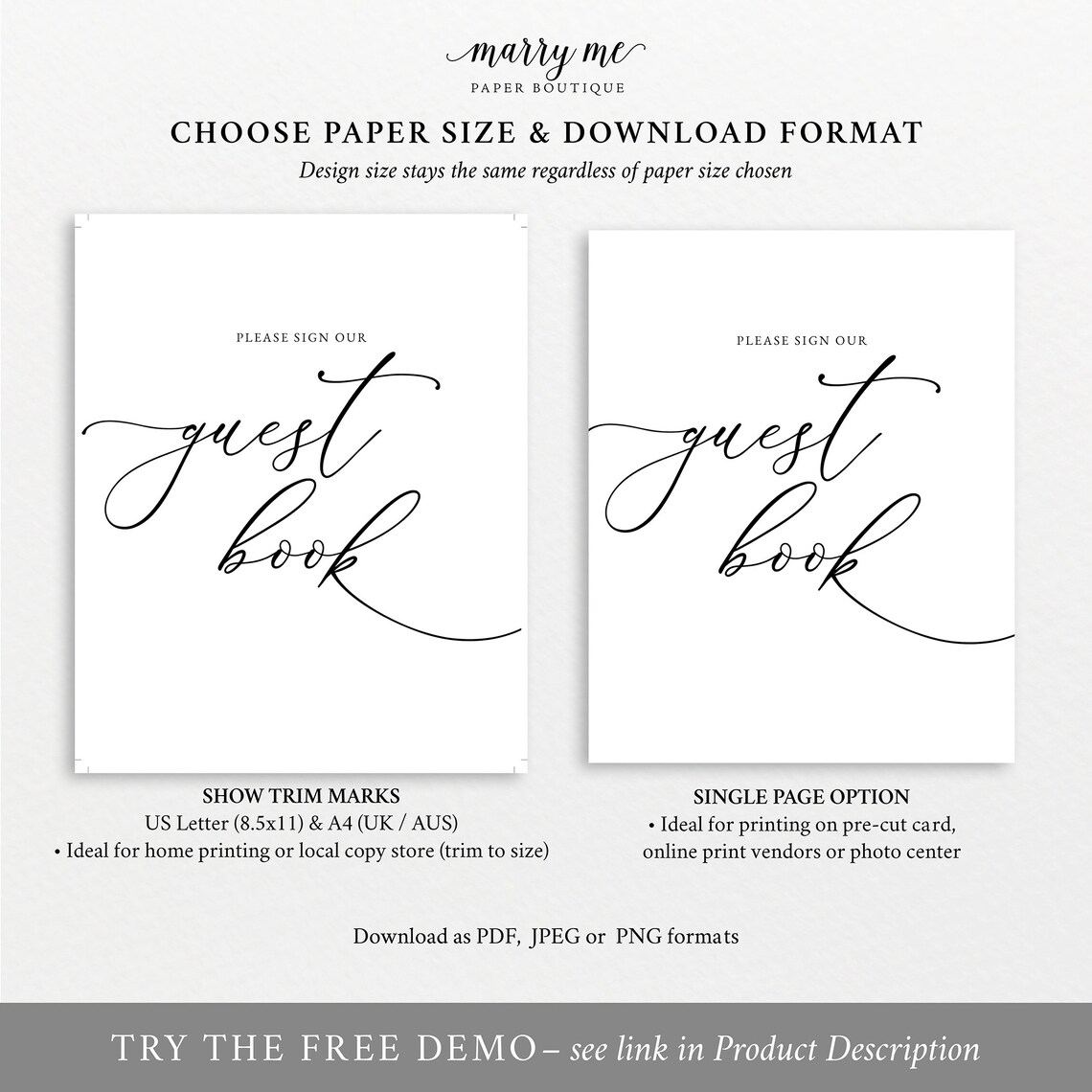 Guest Book Sign Template Classic & Elegant Please Sign Our | Etsy UK
