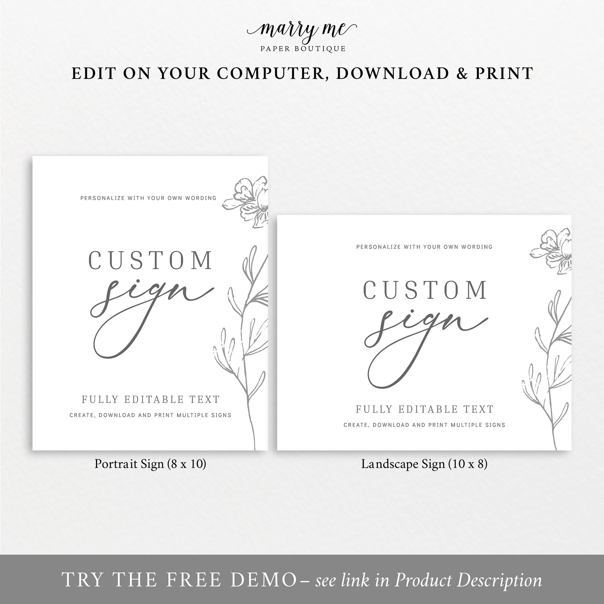 Create MULTIPLE Signs Template TRY BEFORE You Buy Editable | Etsy