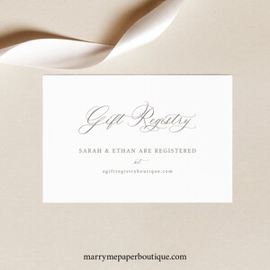 Wedding Gift Registry Card Template Calligraphy Printable - Etsy