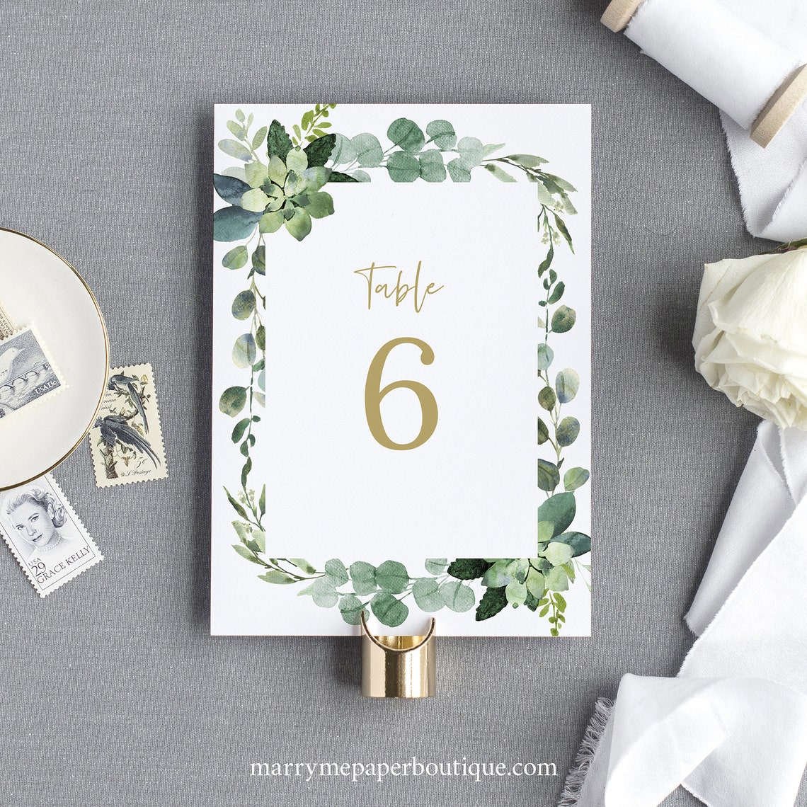 Table Number Sign Template Table Number Card Printable Lush | Etsy