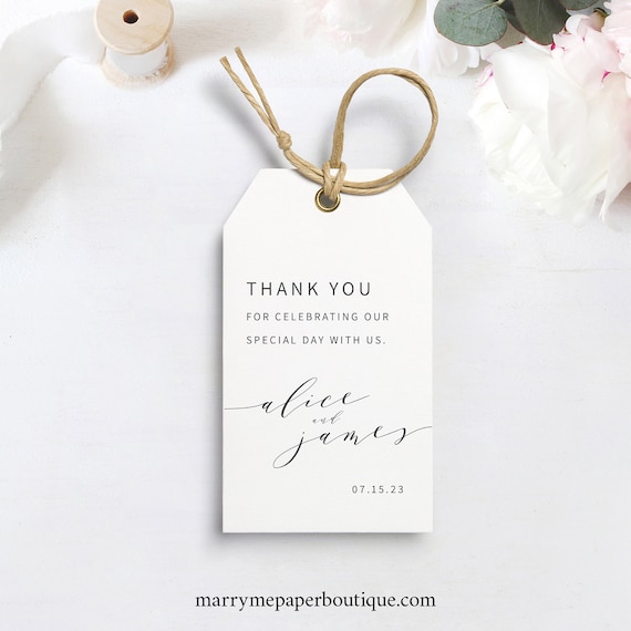 Elegant Favor Tag Template Modern Wedding Gift Tag Printable - Etsy