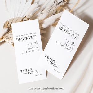 Reserved Seat Sign Template, Modern & Classic, Editable, Reserved Row ...