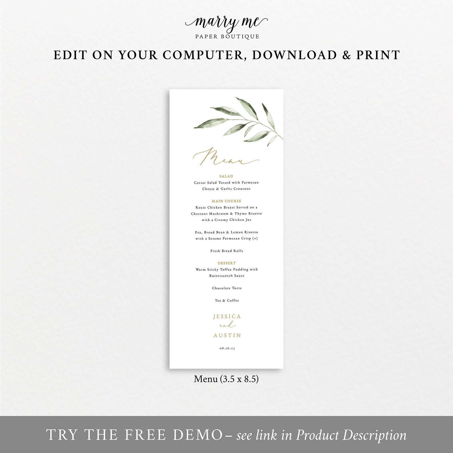 Menu Template Editable Instant Download Try Before Purchase - Etsy Canada