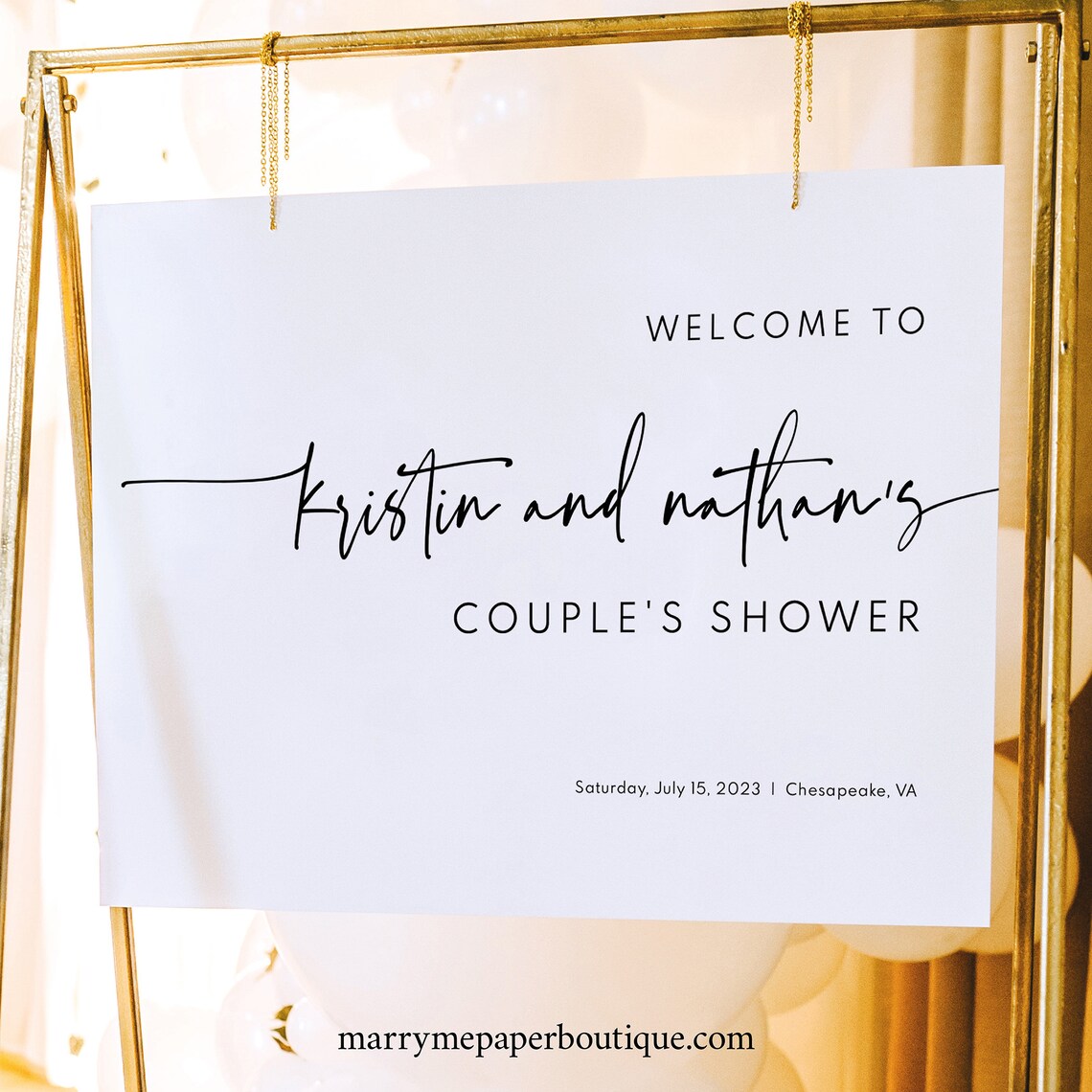 Couples Shower Welcome Sign Template Modern & Contemporary - Etsy