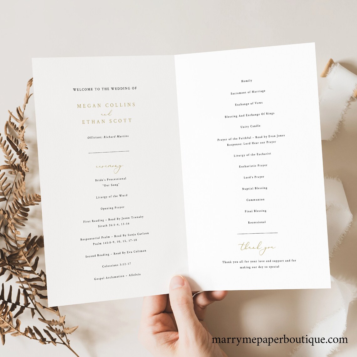 Folding Wedding Program Template Rustic Summer Yellow Floral - Etsy