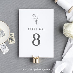 Table Number Template Modern Rustic Table Number Printable - Etsy