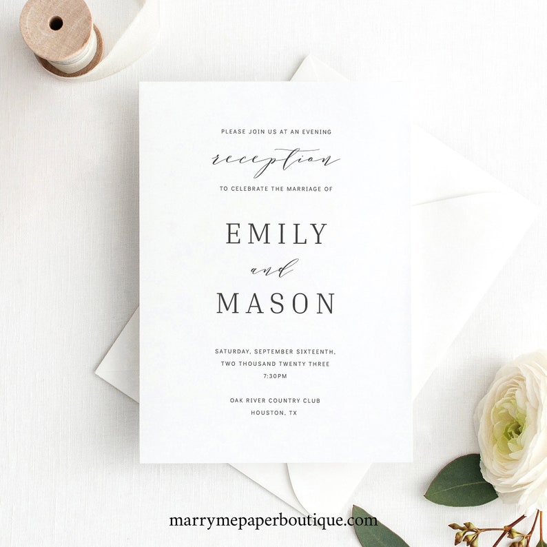 Reception Invitation Template Editable Instant Download Try - Etsy