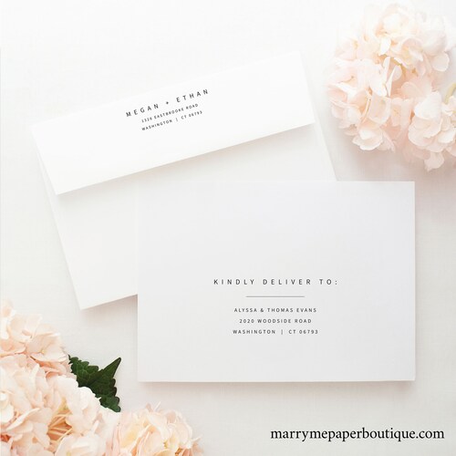 Envelope Template Printable Envelope Address Template Modern - Etsy