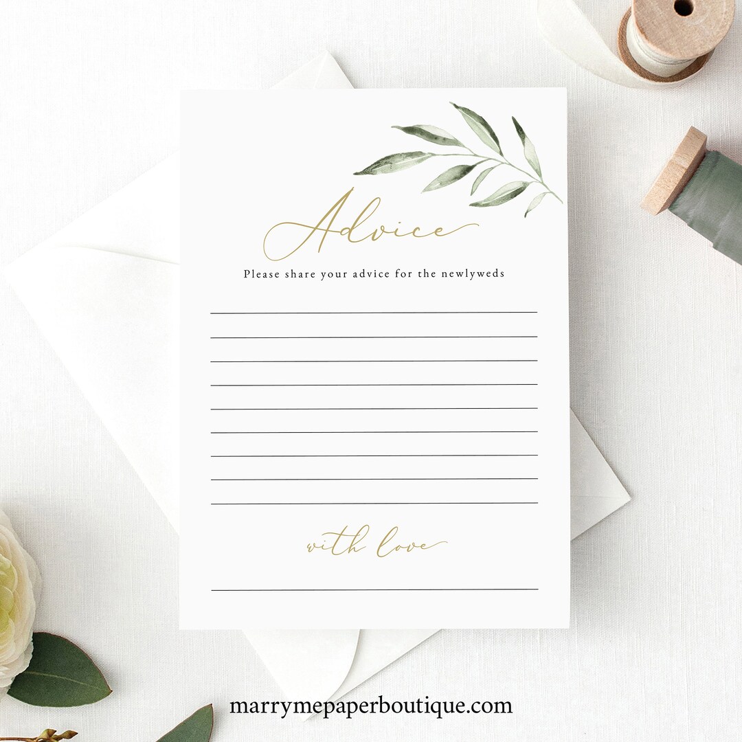 Advice Card Template, FREE Demo Available, Editable Instant Download ...