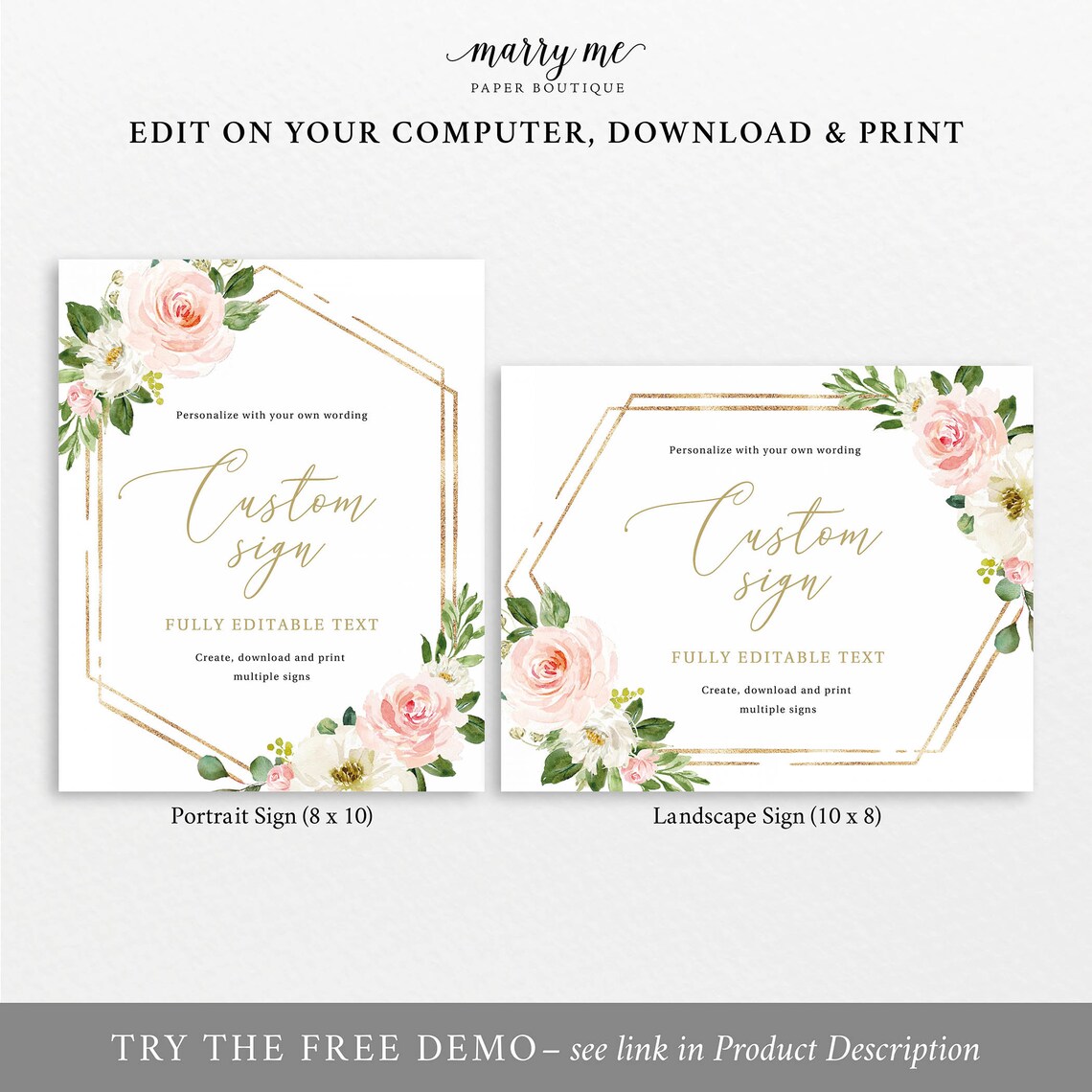 Create Multiple Signs Editable Template Instant Download - Etsy