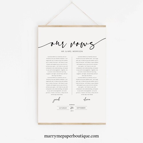 Simple Wedding Vows Template Download Printable Vows - Etsy