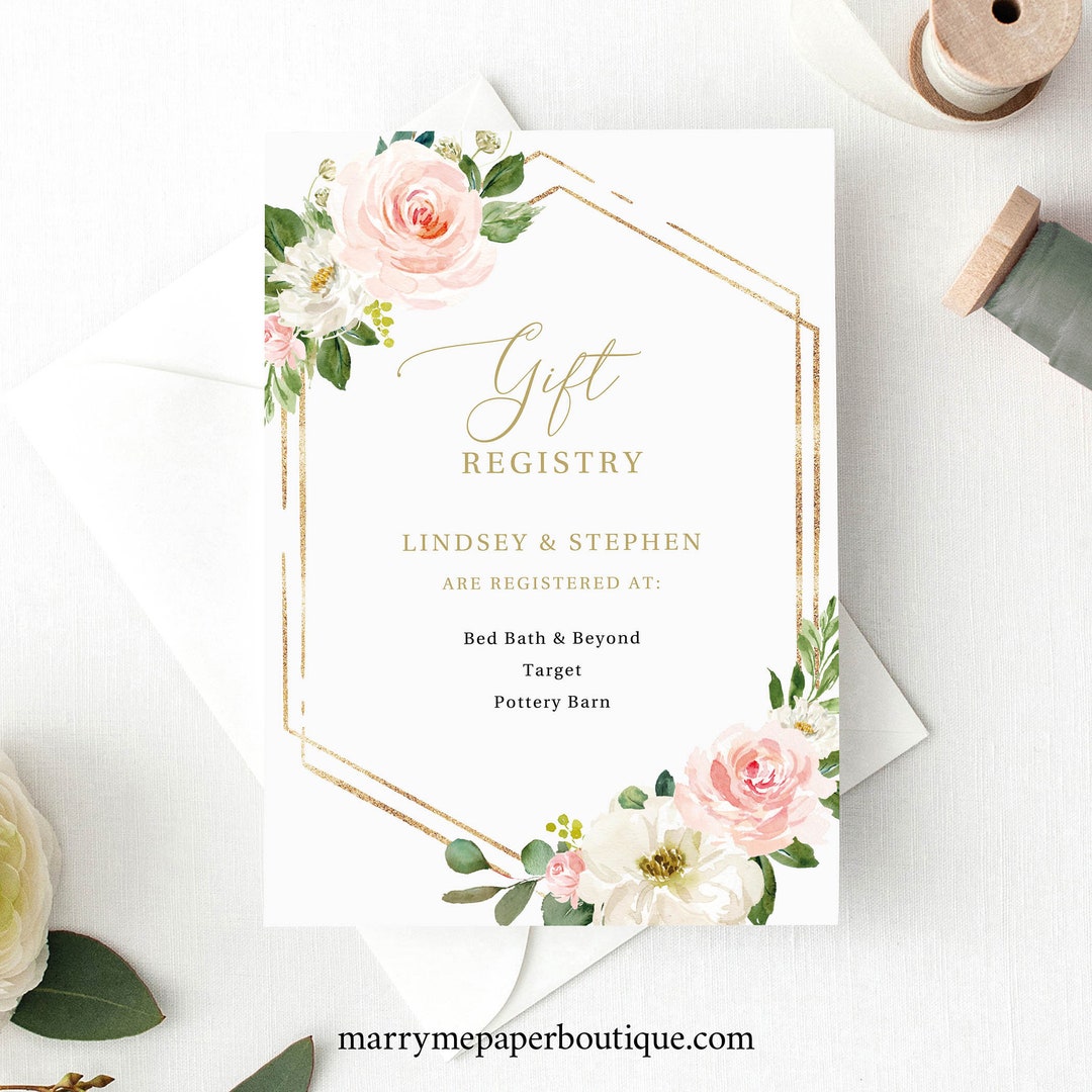 Wedding Registry Card Template Try Before Purchase Editable - Etsy