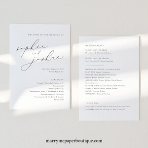 Wedding Program Template, Luxury Calligraphy, Elegant Wedding Ceremony ...