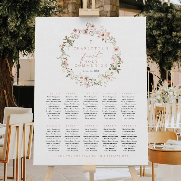 First Holy Communion Seating Chart - Etsy