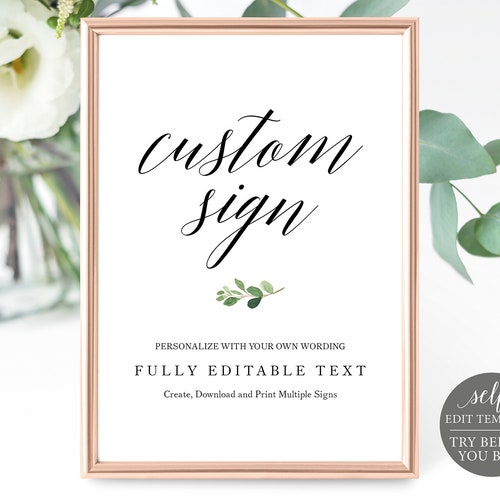 Create MULTIPLE Signs Template 8x10 Editable Instant - Etsy